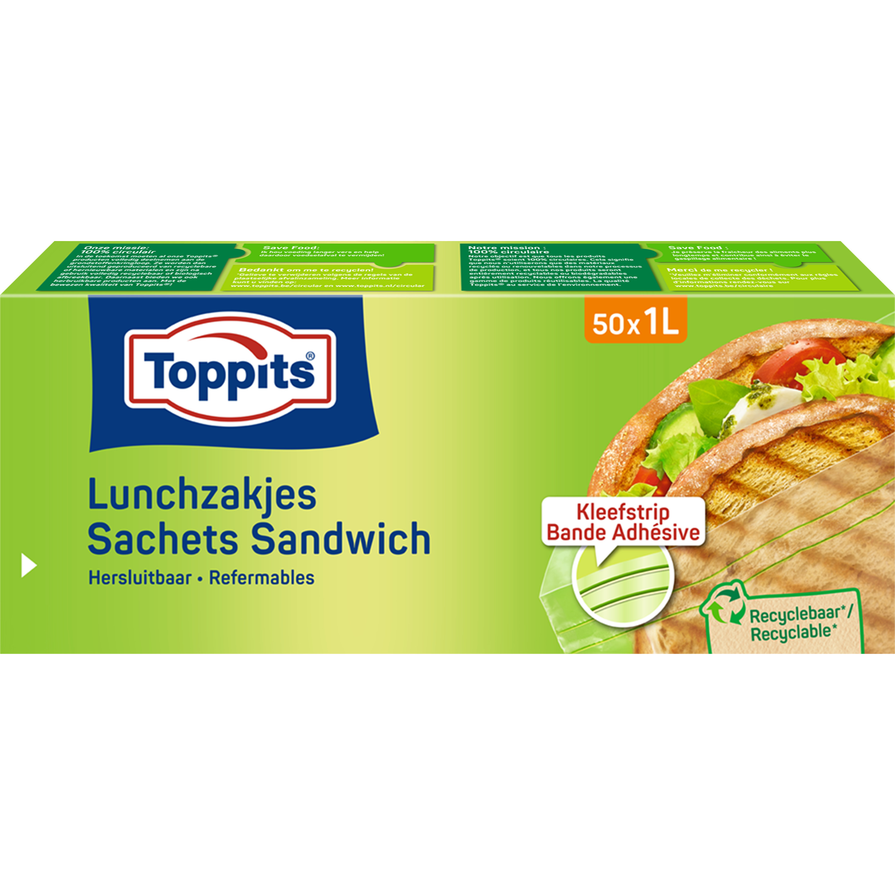 Sachets Sandwich : pour des collations fraîches | Toppits®
